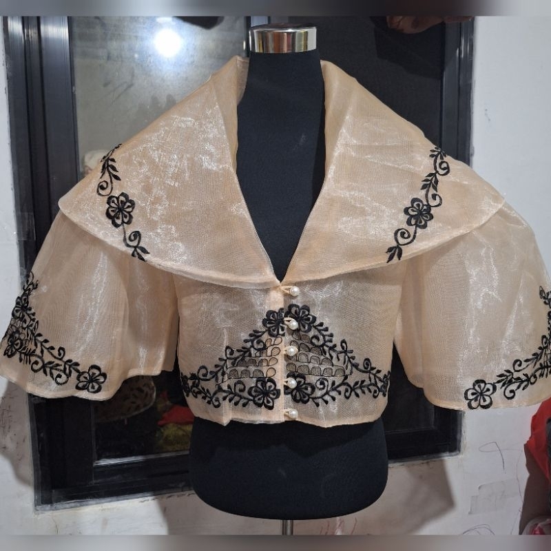 Modern Filipiniana Maria clara top pinya organza | Shopee Philippines