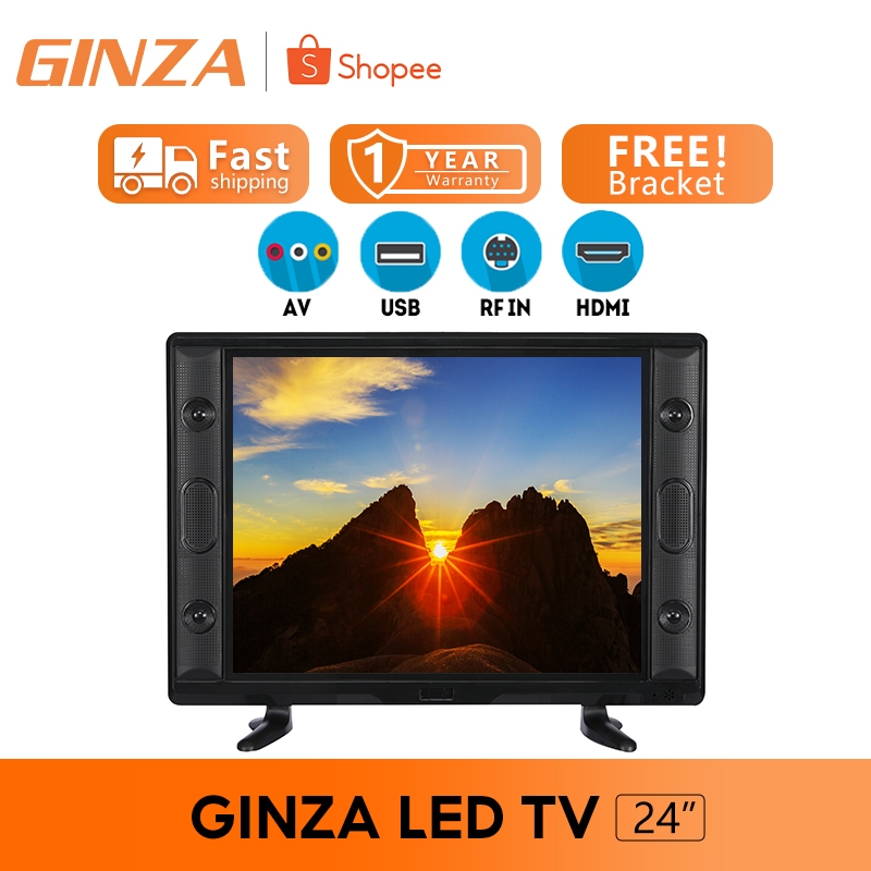 GINZA 24 Inch LED TV Flat Screen Music TV(Free wall bracket) | Shopee Philippines