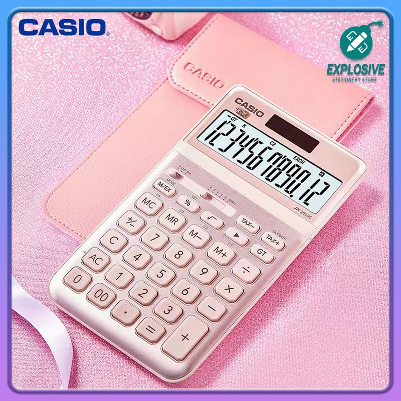 Casio JW-200SC Calculator Commercial Office Solar Color Pink Electronic ...