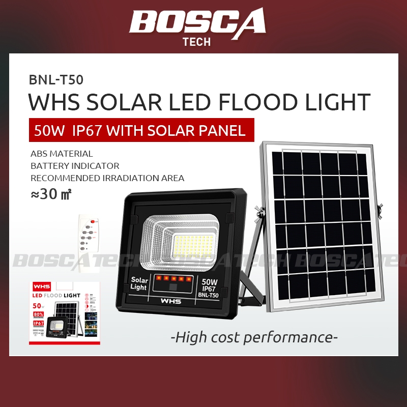 WHS Solar LED Flood Light IP67 BNL-T50 solar flood light with remote ...