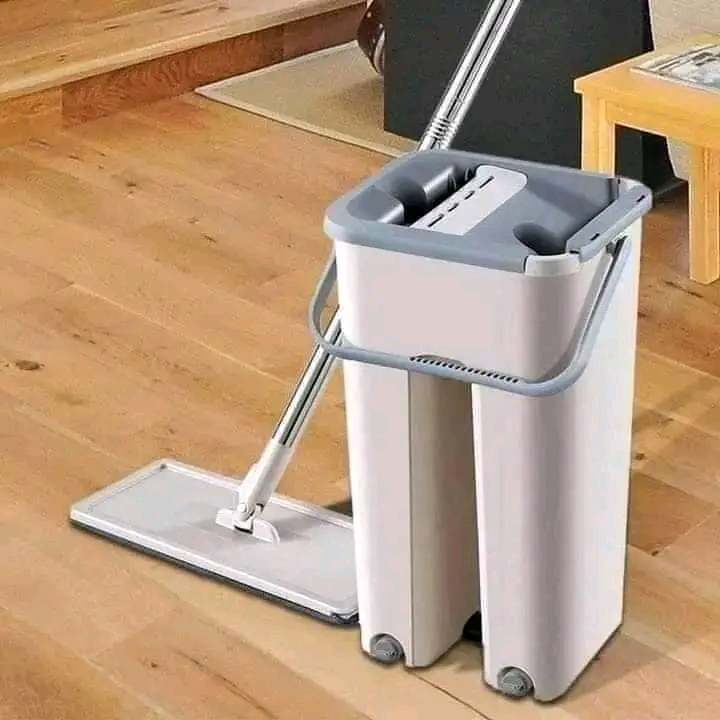 SCRATCH CLEANING MOP Tool Kit 360 2in1 Self-Wash Squeeze Dry Flat Mop ...