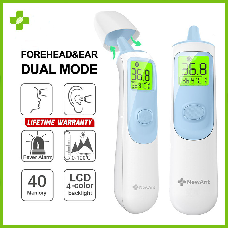 NewAnt Non-Contact Infrared Thermometer Forehead In-Ear Digital Thermometer for Baby Adult Mute ...