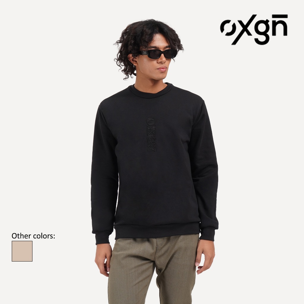 OXGN Embroidered Pullover For Men (Black/Tan) | Shopee Philippines