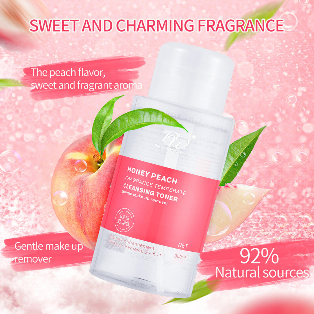 DW Make Up Remover Honey Peach Cleasing Toner For Lip & Eye & Face ...