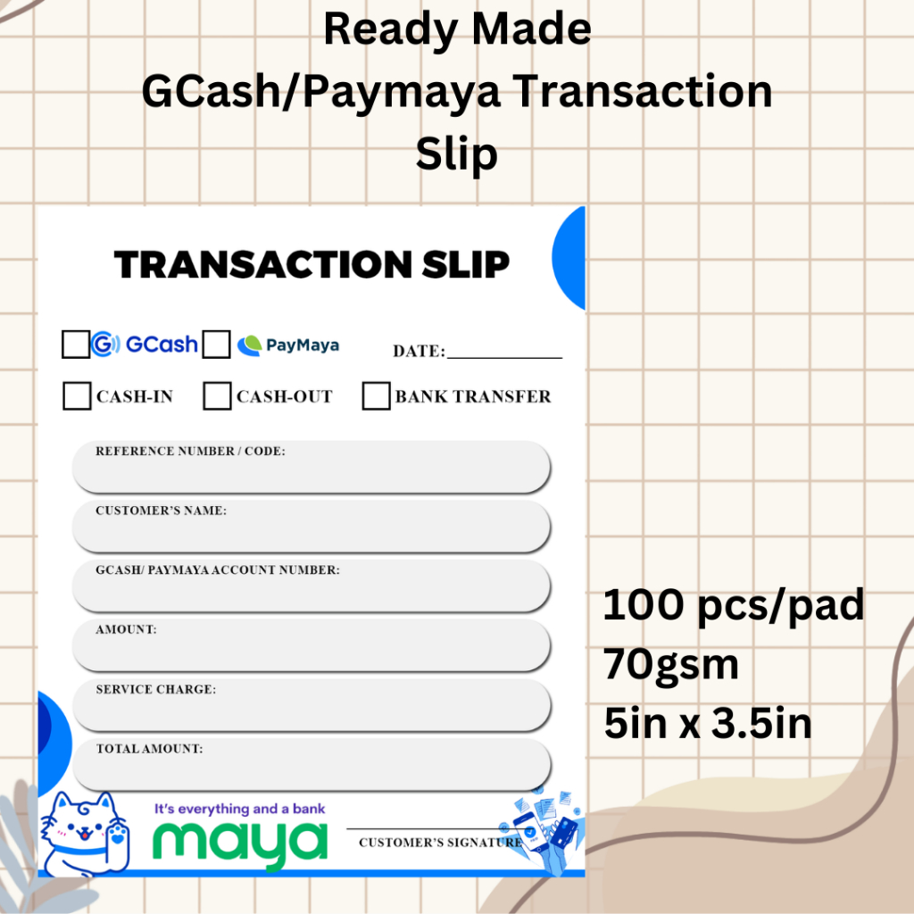 Gcash/Paymaya Transaction Slip with Business Name | Shopee Philippines
