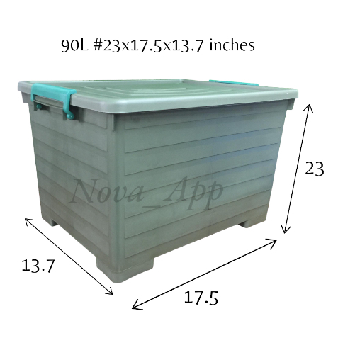 90L Heavy Duty Storage box with wheels and handle/storage(/basket ...