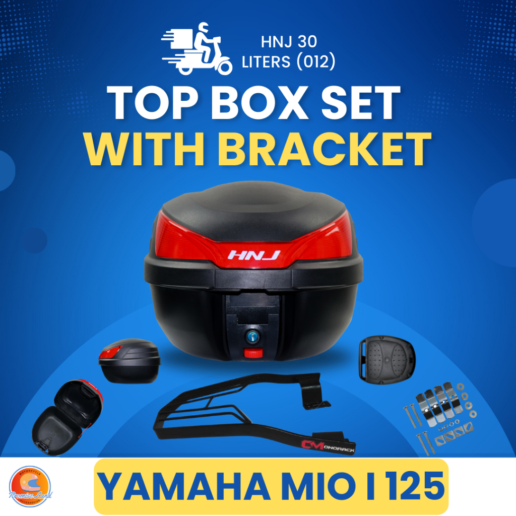 012 HNJ TOPBOX SET WITH BRACKET 30 LITERS FOR YAMAHA MIO I 125 | Shopee ...