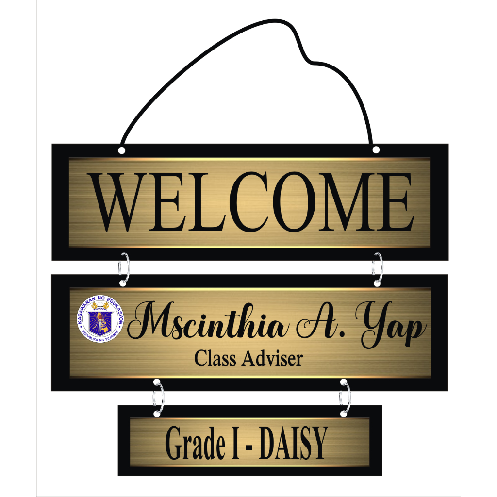 Customized Acrylic Hanging Door Nameplate with Welcome | Shopee Philippines