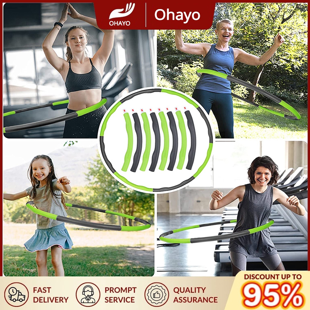 Weighted Hula Hoop Adult Segments Removable Foam Fitness Hula Hoop Fat ...