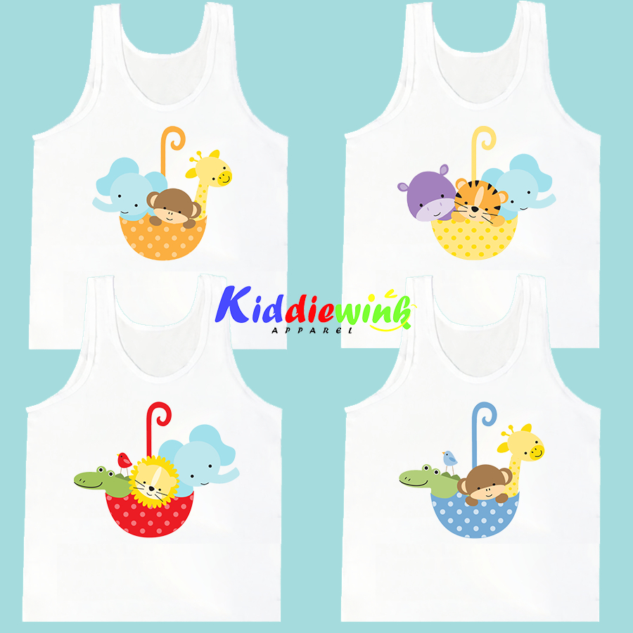 Kids Sando Top for Boys 0-4 Yrs Old Assorted Zoo Animal Character ...
