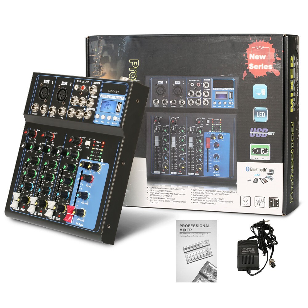 Propesyonal na Audio Mixer 7/4 channel subwoofer Mixer F7 / F4 USB ...