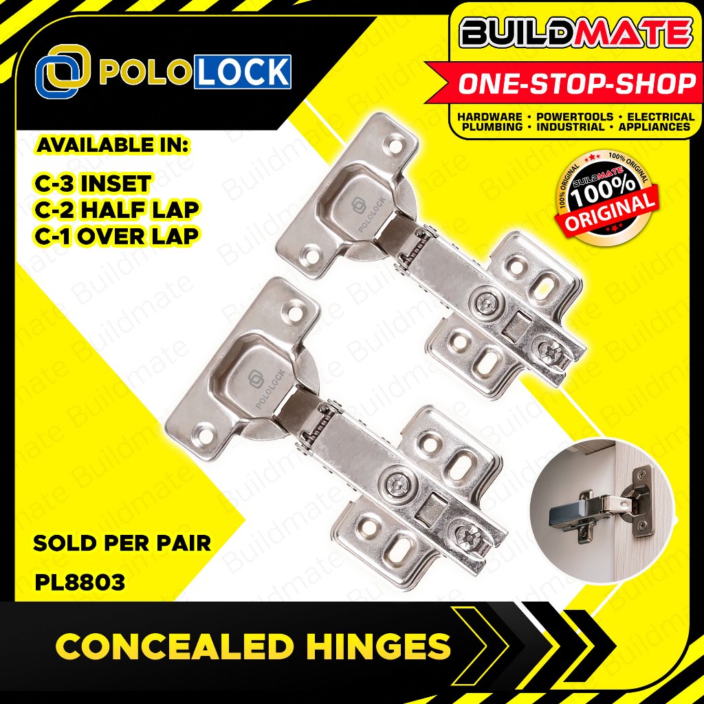 BUILDMATE Pololock Ordinary Concealed Hinges Over Lap / Half Lap ...