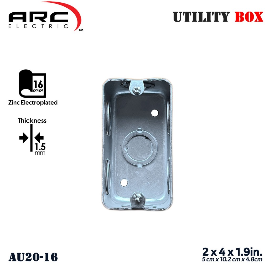 ARC Utility Box 16ga (1.5mm) Deep-Type 1/2" & 3/4" Knockout Hole Heavy ...