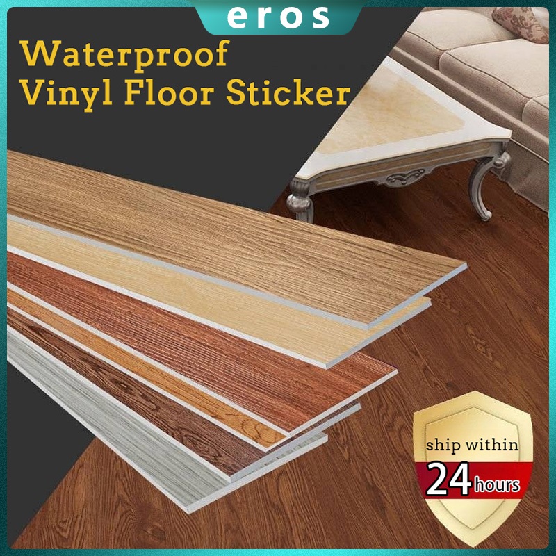 3D Vinyl Floor Sticker Waterproof 91.44x15.24cm Self Adhesive PVC Tiles ...