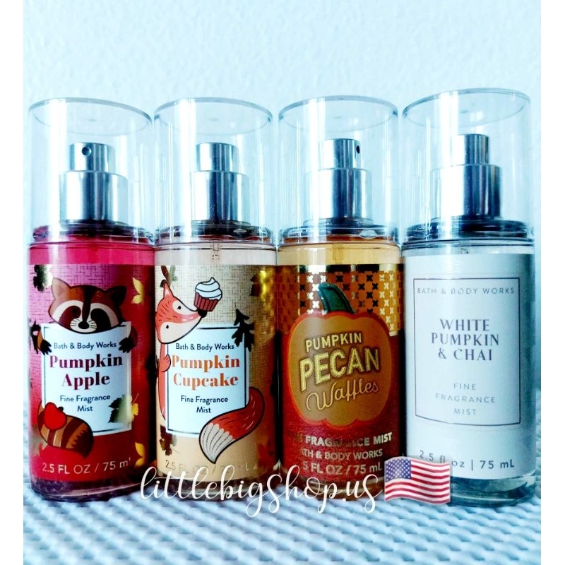WHITE PUMPKIN & CHAI Bath & Body Works Travel Size Fragrance Mist 75ml ...