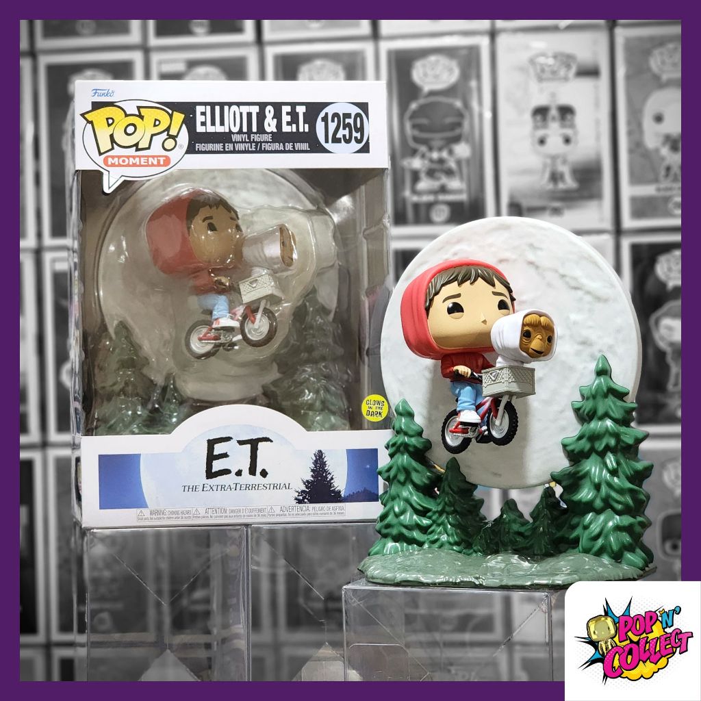 Funko Pop! Moment: E.T. The Extra-Terrestrial - Elliot and E. (Glow in The Dark) (Pop N' Collect ...