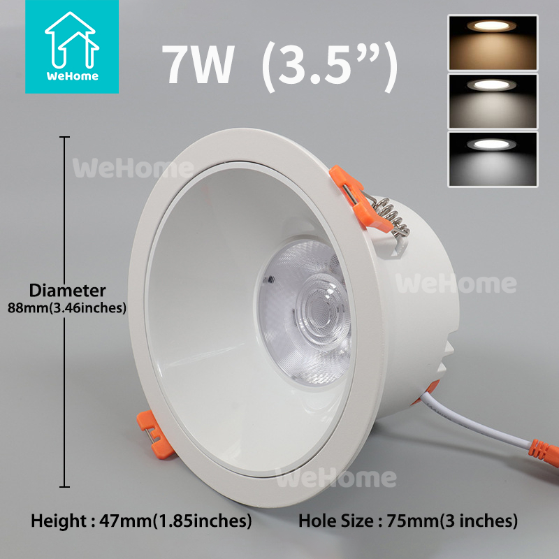 WeHome LED Anti Glare Pin Light Downlight for Ceiling Tri Colors 7Watts ...