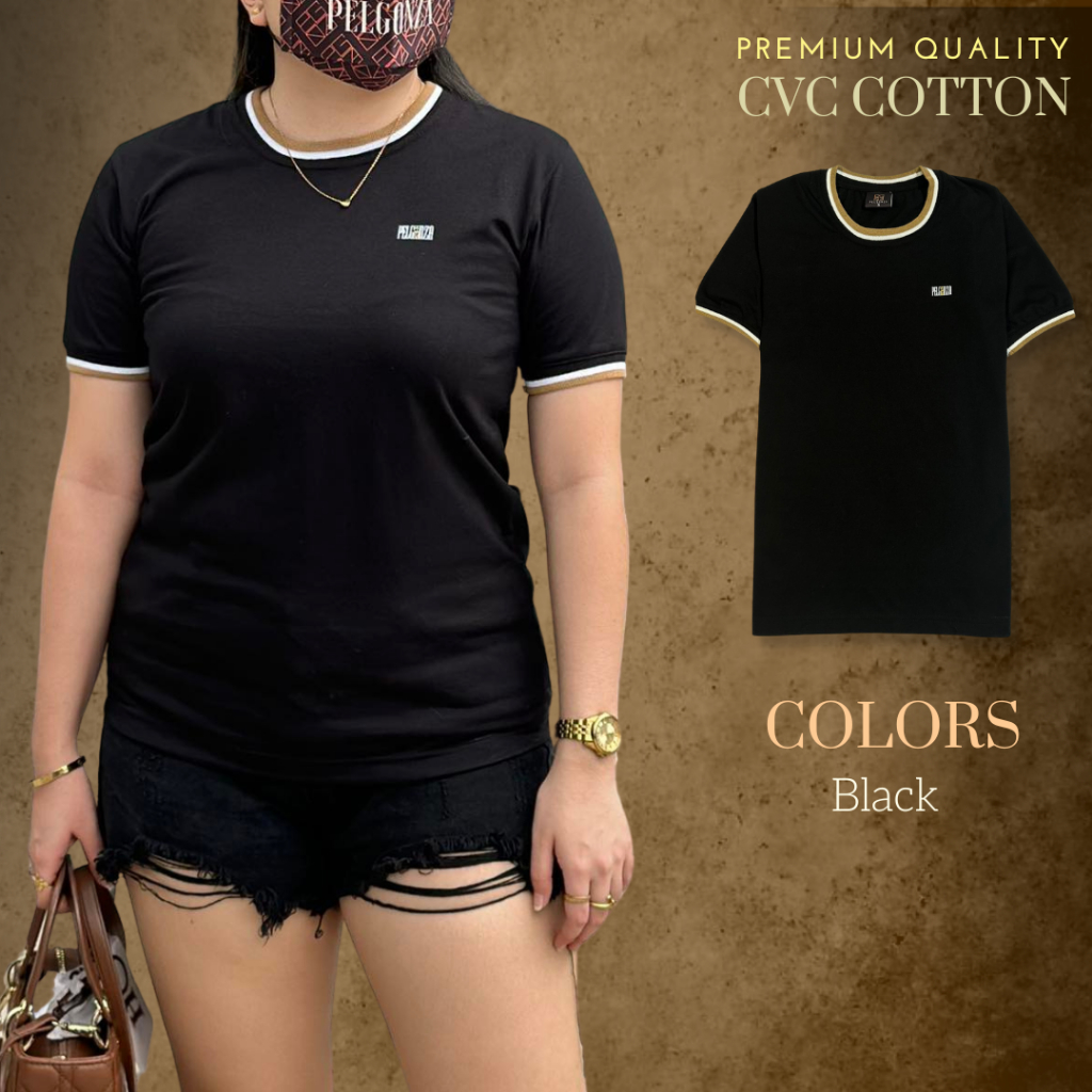 PELGONZA UNISEX T-shirt 3 tone Combination (Black ribbings) | Shopee ...