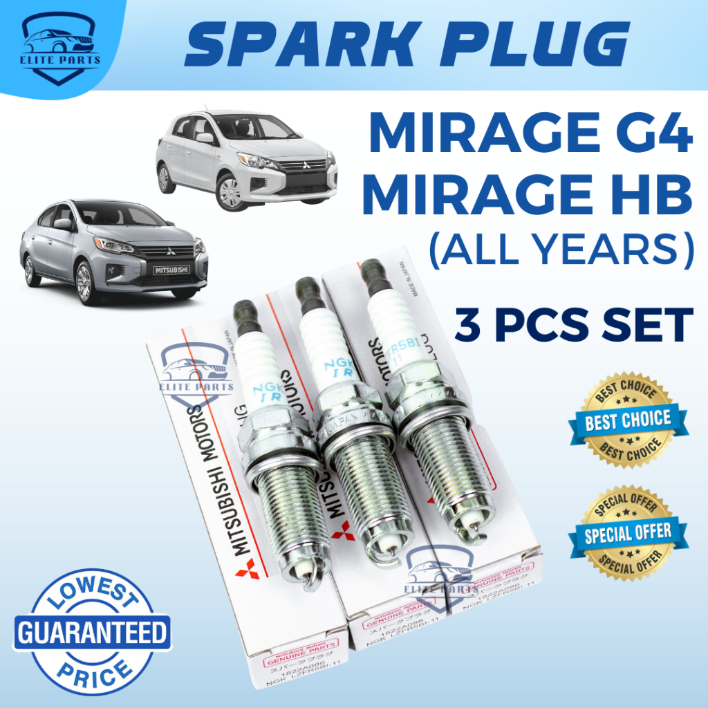 SET 3PCS SPARK PLUG - MITSUBISHI MIRAGE G4 / MIRAGE HB (ALL YEARS ...