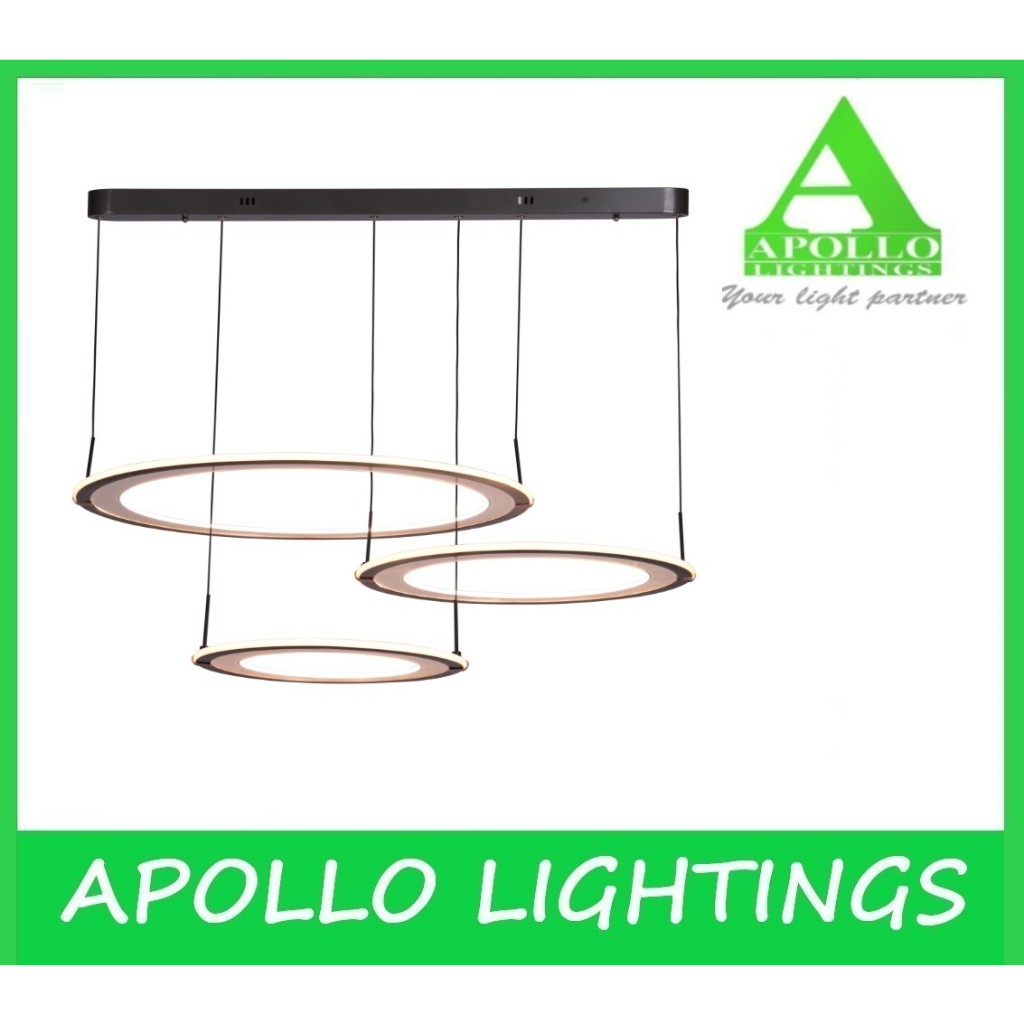 APOLLO HANGING LAMPS DL-HY8142-3 GR BK | Shopee Philippines