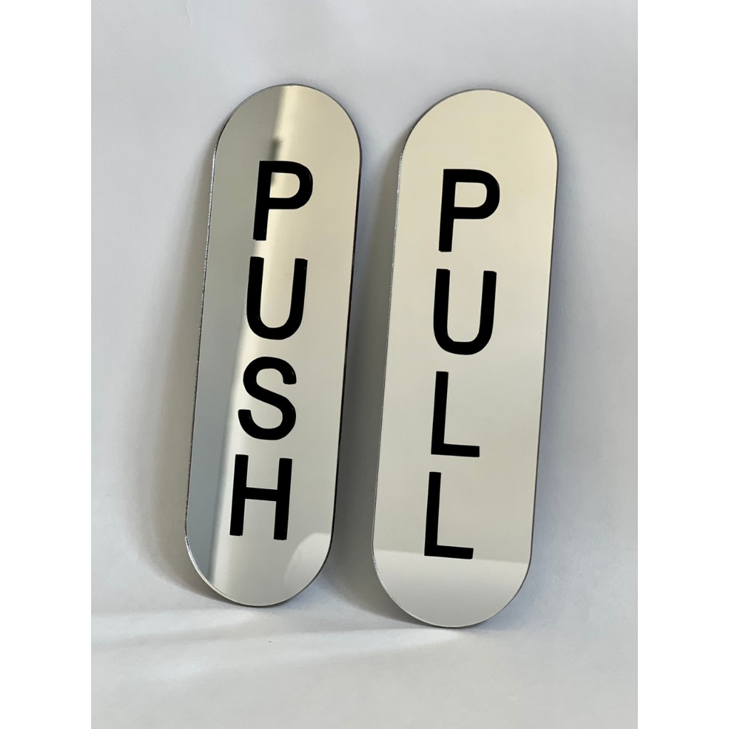Acrylic Signage Shop Door Pull Push Sign (Acrylic with Vinyl Sticker ...