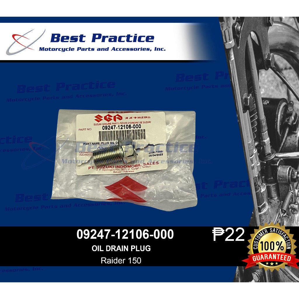 SGP Drain Plug Suzuki Raider 150 Genuine 09247-12106-000 | Shopee ...