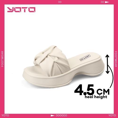 【YOTO】New Design Cute ADD+1 Size One-Strap Slide Slipper Casual white ...
