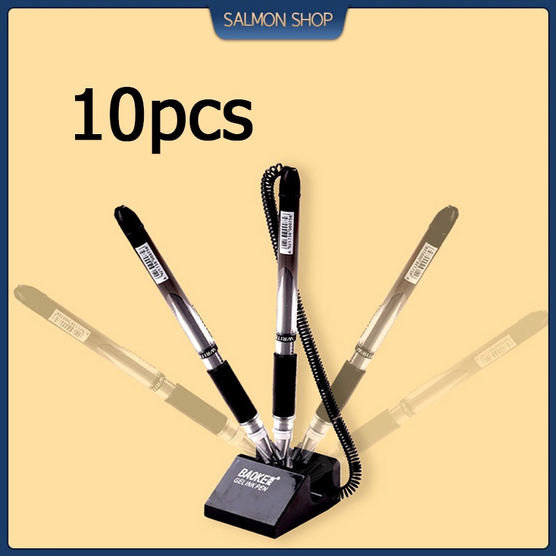 10pcs 0.5mm/0.7mm Desktop Ballpoint Pen Black Table Top Pen Desktop ...