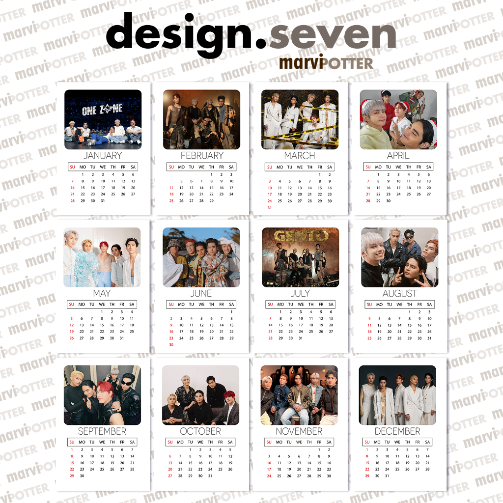 SB19 Mahalima Inspired 2024 Desk Calendar 4R (200 GSM Page 250 GSM Tent ...
