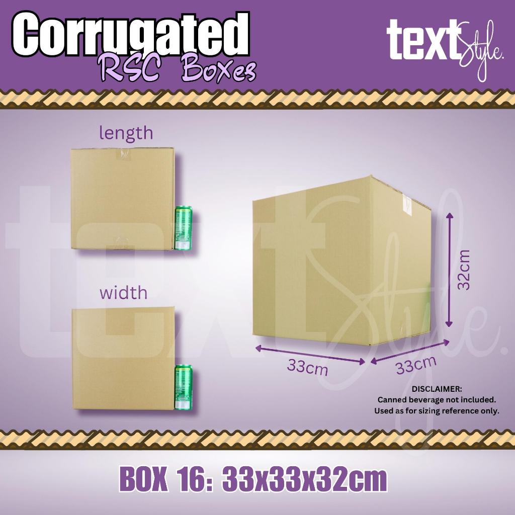 Textstyle (16 Sizes Available) Corrugated Box RSC Box Shipping Box ...