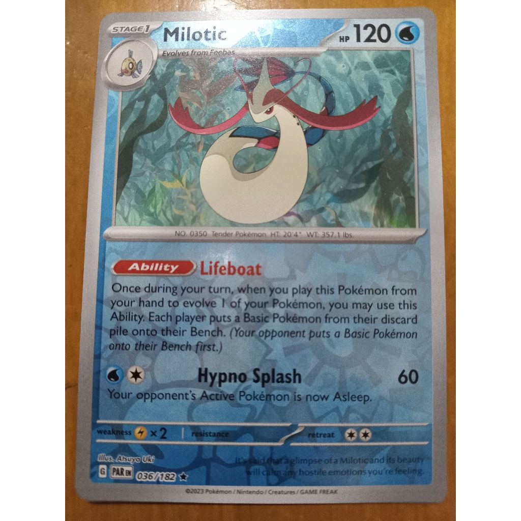 Milotic - 036/182 - Holo Rare Pokemon TCG Standard English Paradox Rift ...