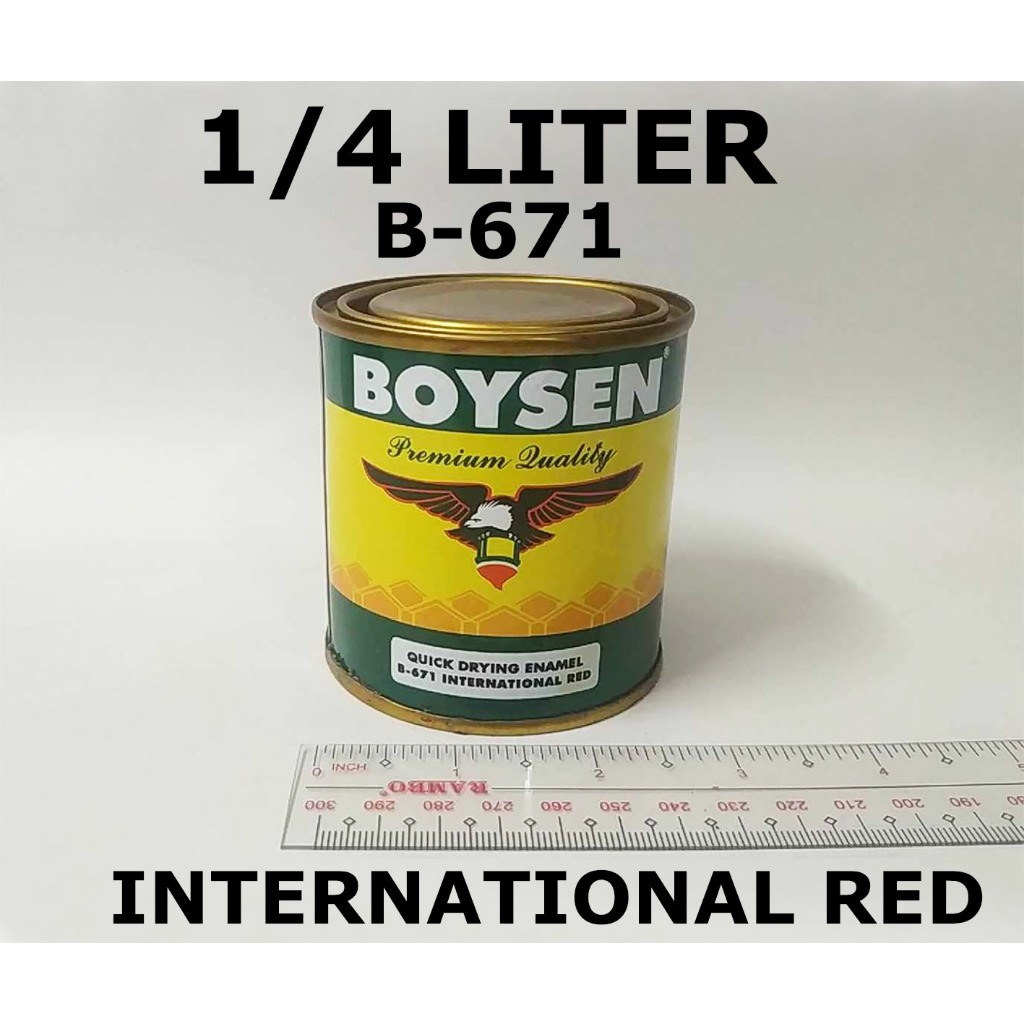 ( 1/4 LITER ) BOYSEN QDE INTERNATIONAL RED B-671 FOR WOOD AND METAL ...