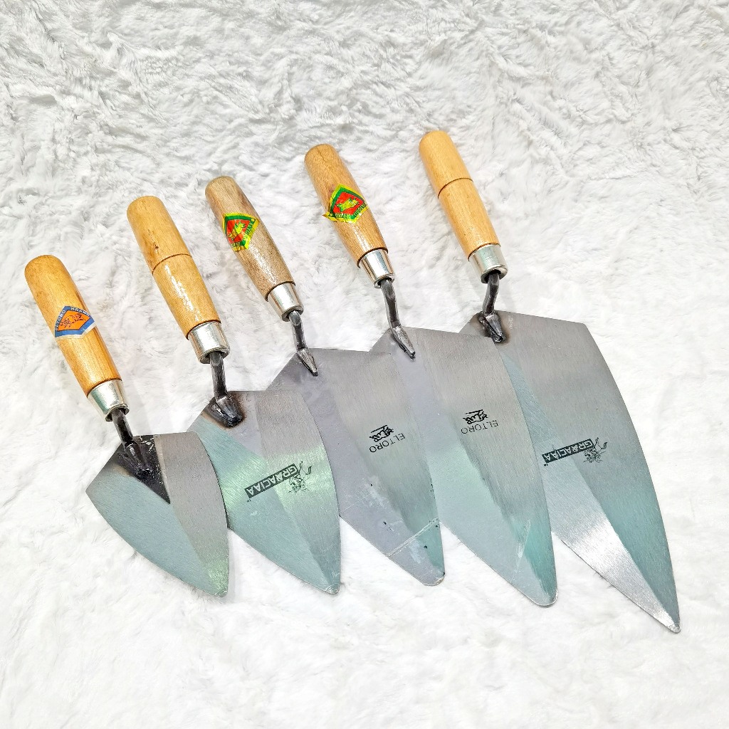 HEAVY DUTY Cement Hand Trowel Metal Wood Wooden Handle Kutsara Concrete ...