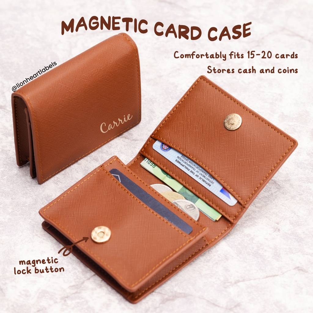 Personalized Magnetic Card Case Wallet Cardholder Mini Small Coin Purse ...