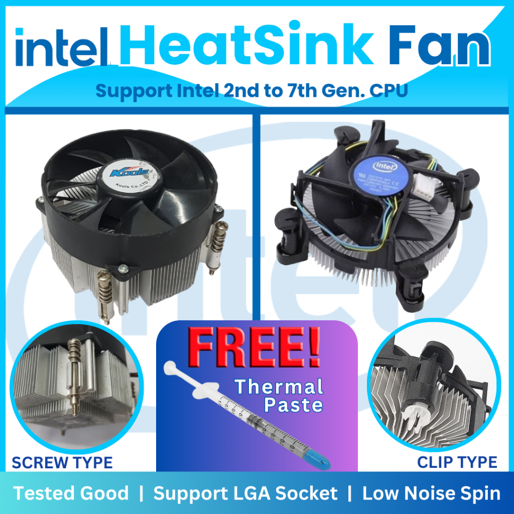 Intel Heatsink Fan | Support 1155/1156/1150/1151 Socket | CPU Cooling ...