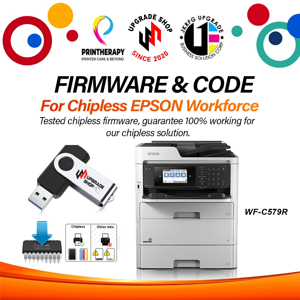 FIRMWARE + CHIPLESS CODE + CARTRIDGE + INK SET | Complete Package for ...