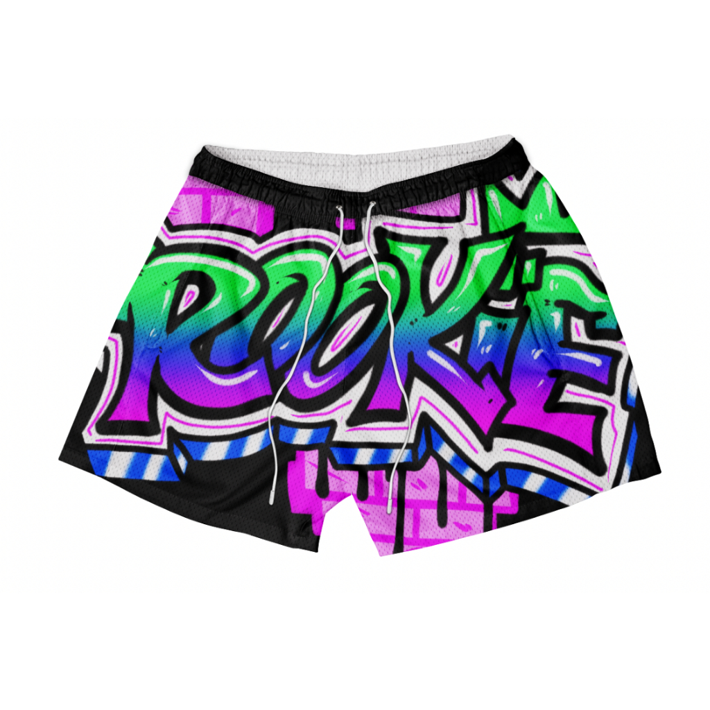 ALL LOCAL BRAND - ROOKIE - CROWN COLLECTION "GRAFFITI" Men Mesh Short ...