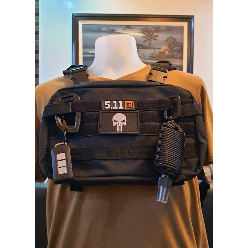 Tactical Chest Bag Chest Rig with free Punsher Velcro Patch | Shopee ...