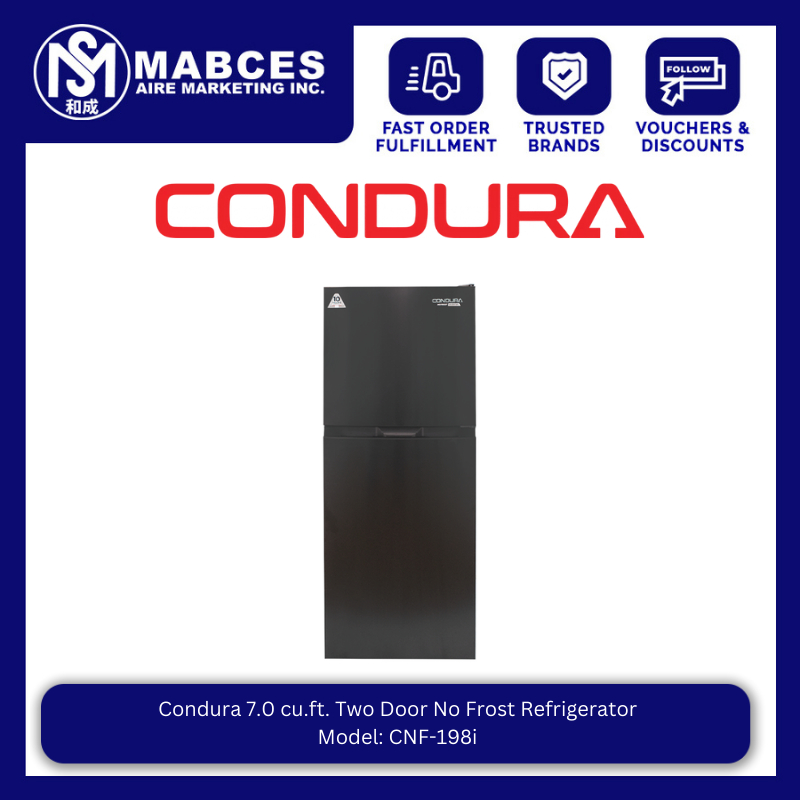 Condura 7 cu.ft. Two Door No Frost Refrigerator CNF-198i | Shopee ...