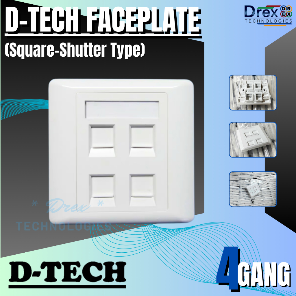 D-Tech Faceplate Duplex/4-gang Square Shutter Type | Shopee Philippines