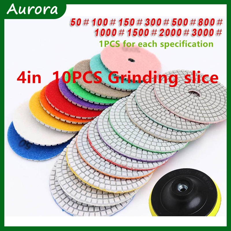 16PCS 3"/4" Diamond Polishing Pads Grinding Disc Wet/Dry Granite ...