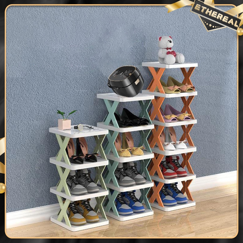 DIY Shoe Rack Small Stackable Vertical Shoe Stand Space Saving DIY ...