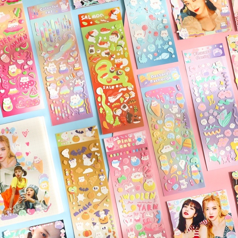 8 pcs/set creative cute guka diy material pvc waterproof sticker ...