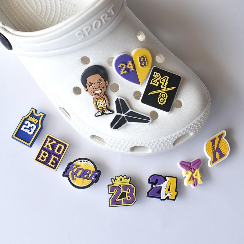 KOBE INSPIRED JIBBITZ SET FOR CROCS CLOGS AND SLIDES | Shopee Philippines