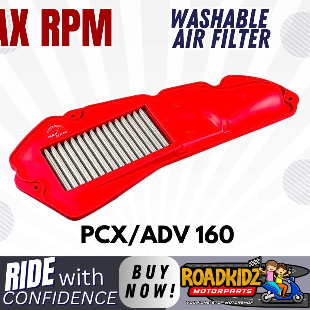 MAX RPM WASHABLE AIR FILTER HONDA CLICK V1/V2,AIRBLADE,PCX160,ADV, PCX ...