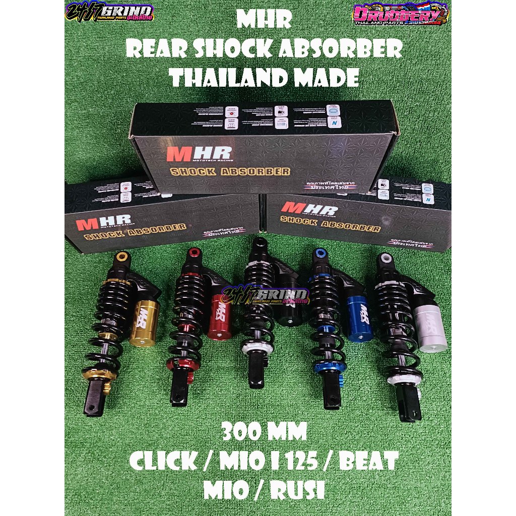MHR REAR SHOCK ASBRORBER 300MM MIO / CLICK / BEAT / MIO I 125 / GENIO ...