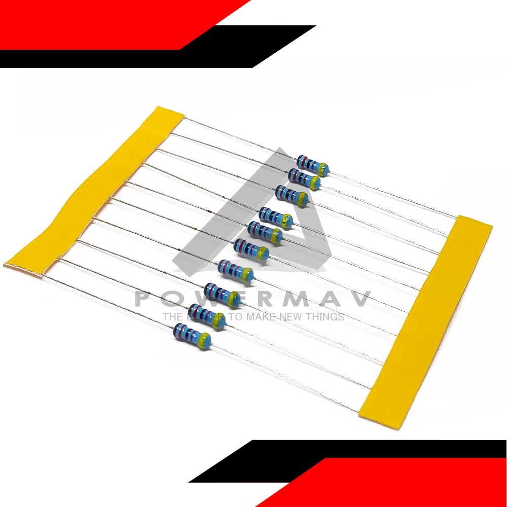 10pcs 47k ohms 5 band 1/4w Metal film resistor 1% ohm for pcb breadboard arduino uno mega nano ...