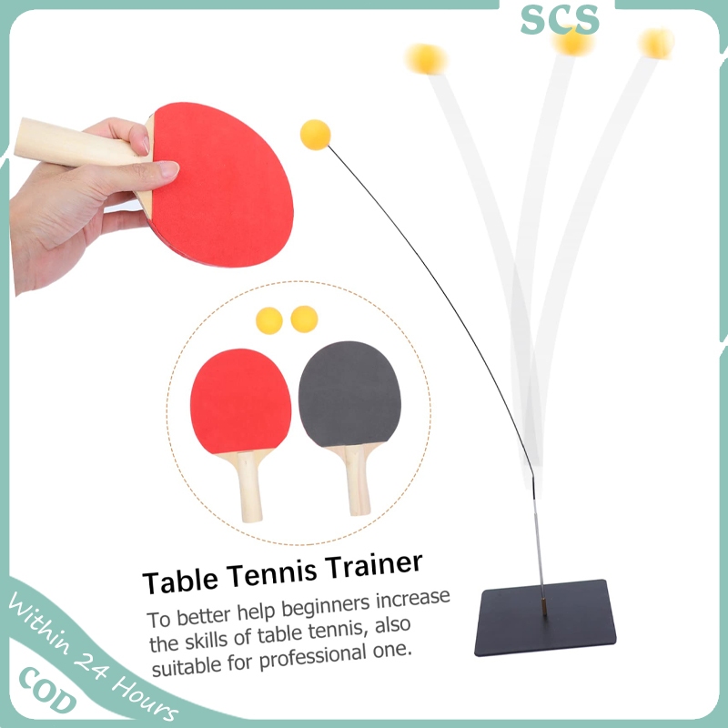 Elastic Shaft Table Tennis Set Portable Metal base Self Training Table Tennis Kit for Adults and ...