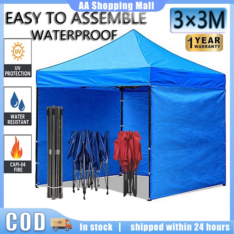 Tent 3×3M Retractable Car Tent Canopy/Gazebo Garage Heavy Duty Outdoor ...