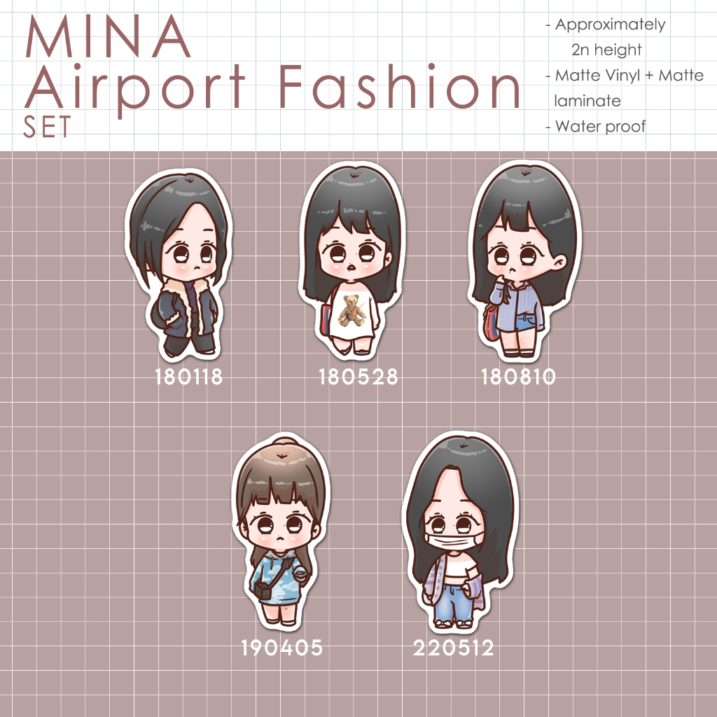 (SET) Mina airport fashion sticker set | Shopee Philippines